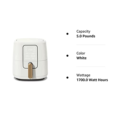 GEMSBE 6 Quart Touchscreen Air Fryer, White Icing