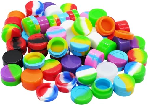 KUVIS 5ml Silicone Wax Containers Concentrate Airtight Oil Non-stick Jars Food Grade (20)