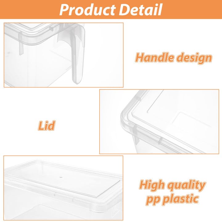 MUXHEL 6 Pcs Food Storage Containers with Handle and Lids, 5L Large Flour Sugar Storage Containers, BPA Free Stackable Pantry Bins for Storing Cereal, Flour, Sugar, Fruits, Vegetables, Meat, Egg