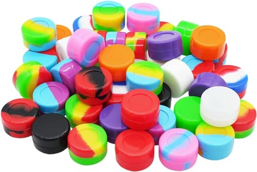 KUVIS 5ml Silicone Wax Containers Concentrate Airtight Oil Non-stick Jars Food Grade (20)