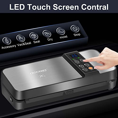 DUXANO Vacuum Sealer Machine, 85kPa Pro Vacuum Food Sealer with Built-in Cutter and Bag Storage (2 bag rolls)