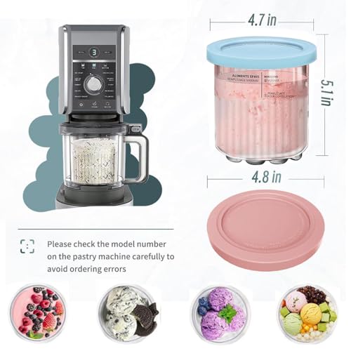 Quimoy Replacement for Ninja Creami Pints and Lids - 4 Pack, 24oz Creami Pint Containers Compatible with Ninja NC500 NC501 Series, Creami Deluxe Pints for Ninja BPA-Free & Dishwasher Safe