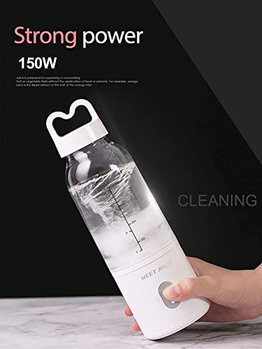 MEET JUICE Portable Personal Size Blender Mini Blender Large Capacity with 6 Blade Wireless Blender Making Shakes and Smoothies