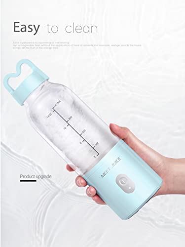 MEET JUICE Portable Personal Size Blender Mini Blender Large Capacity with 6 Blade Wireless Blender Making Shakes and Smoothies