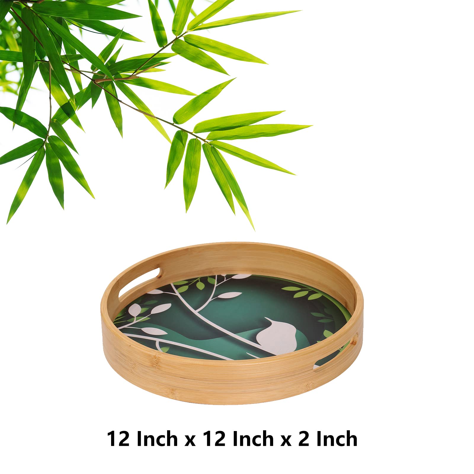 12 Inch Lazy Susan Organizer, Bamboo Lazy Susan Turntable for Cabinet, Durable and Noiseless Turntable Organizer