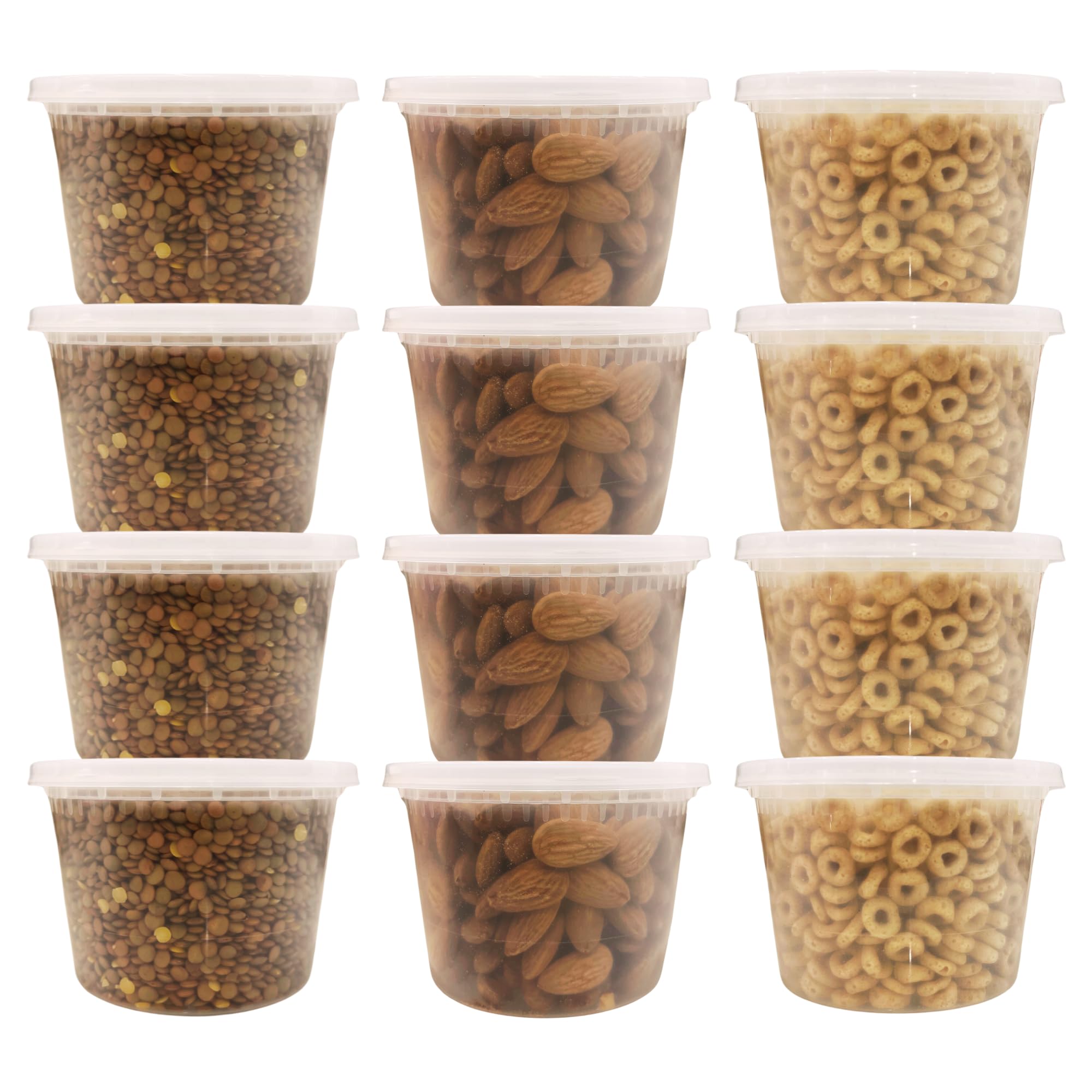 EJY IMPORT Clear Plastic Deli Containers with Lids - Ideal for Soup, Meal Prep & Food Storage, Disposable, Stackable - Safe for Microwave/Dishwasher/Freezer - BPA Free & Leakproof (16 OZ - 48 SETS)