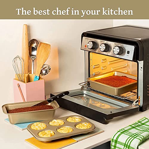 Toaster Oven 6-in-1 Convection - Air Fryer for Roast Bake Broil, 23 Quart Stainless Steel