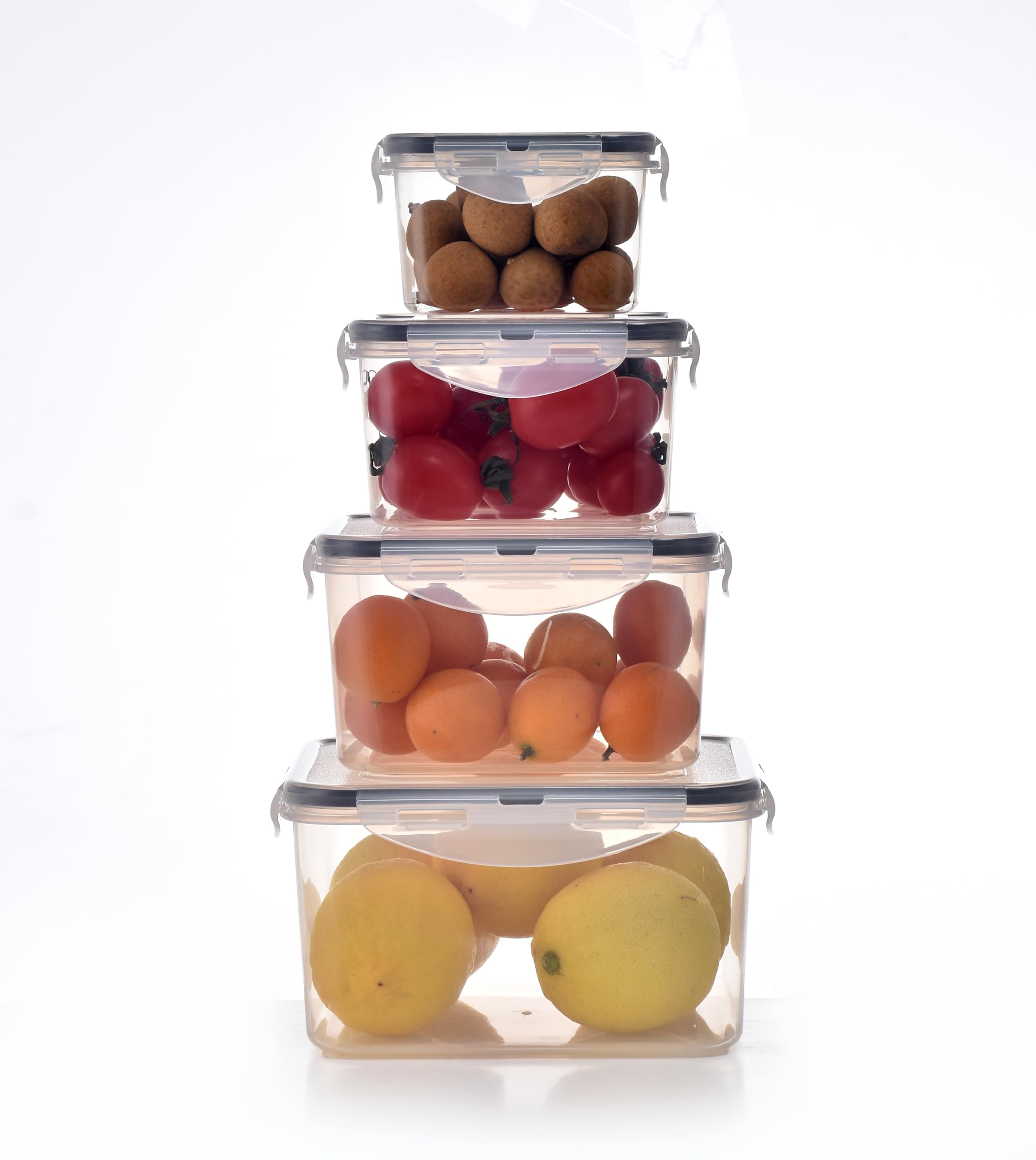 Class Frogs 32 high-capacity food storage containers (16 containers+16 lids), lunch box, bread storage box, pantry and kitchen container, leak proof, BPA free, Transparent, CNTZ-A111