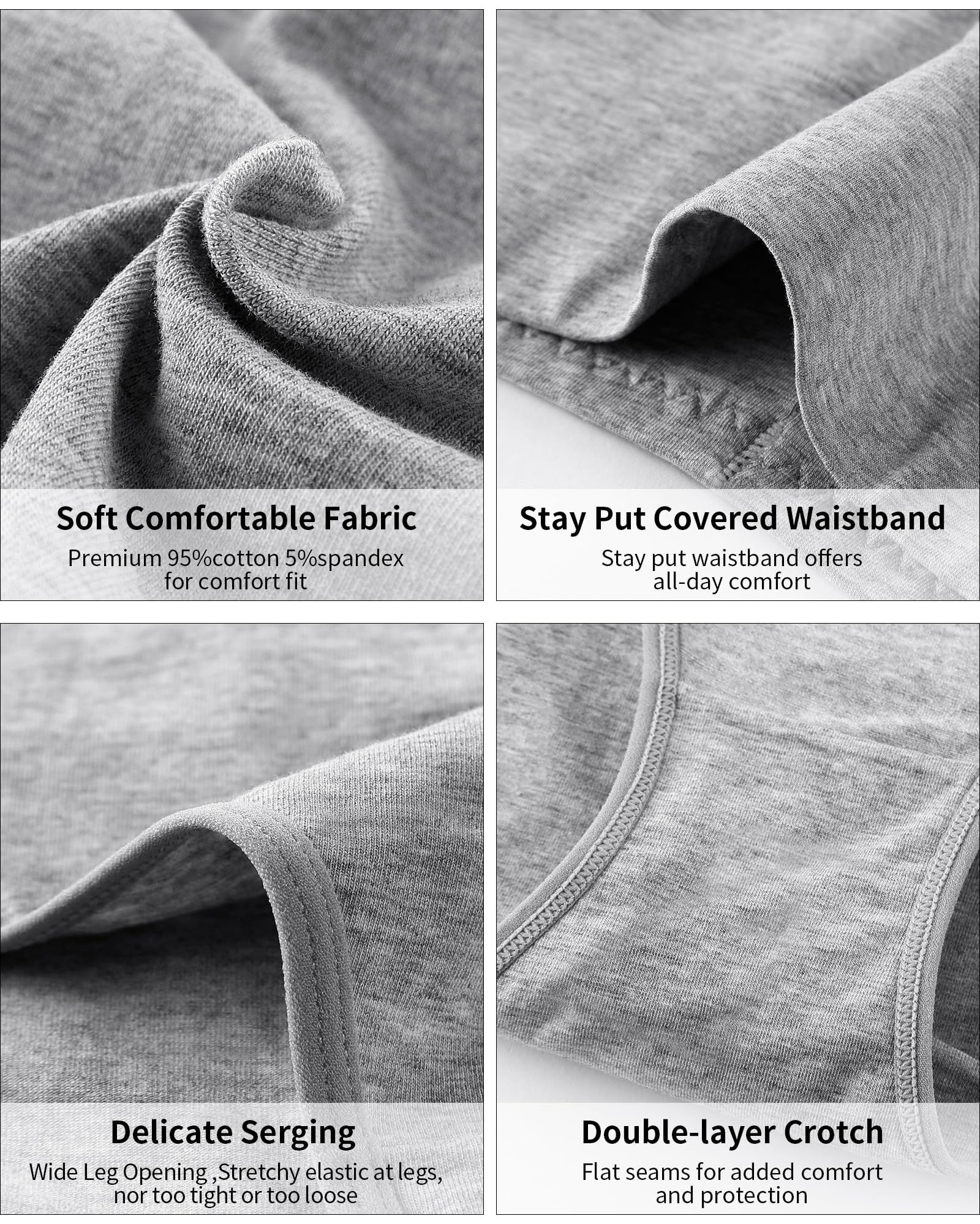 CULAYII Tummy Control Underwear for Women High Waisted Full Coverage Ladies Underwear Soft Stretch Cotton Postpartum Briefs Underwear Panties Pack(M)