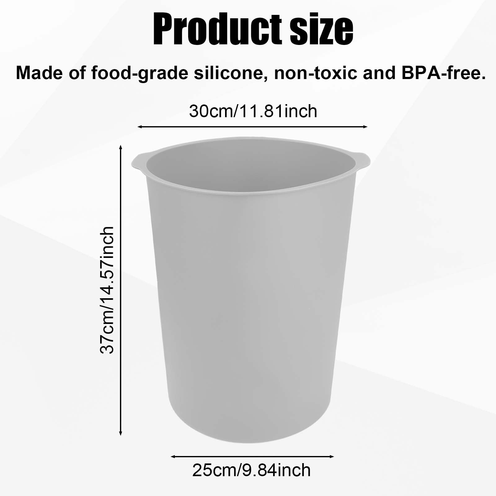 5 Gallon Bucket Liner, Silicone Rubber Bucket Saver Reusable Bucket Lining with Graduated Measurement for Concrete Paint Mix and Thinset (Grey)