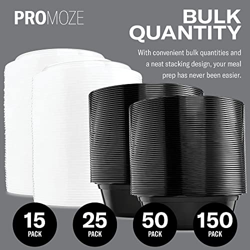 50-Pack Reusable Meal Prep Containers Microwave Safe Food Storage Containers with Lids, 28 oz Round Take Out Disposable Plastic Bento Lunch Box To Go Meal Prep Bowls, BPA-Free, Freezer Dishwasher Safe