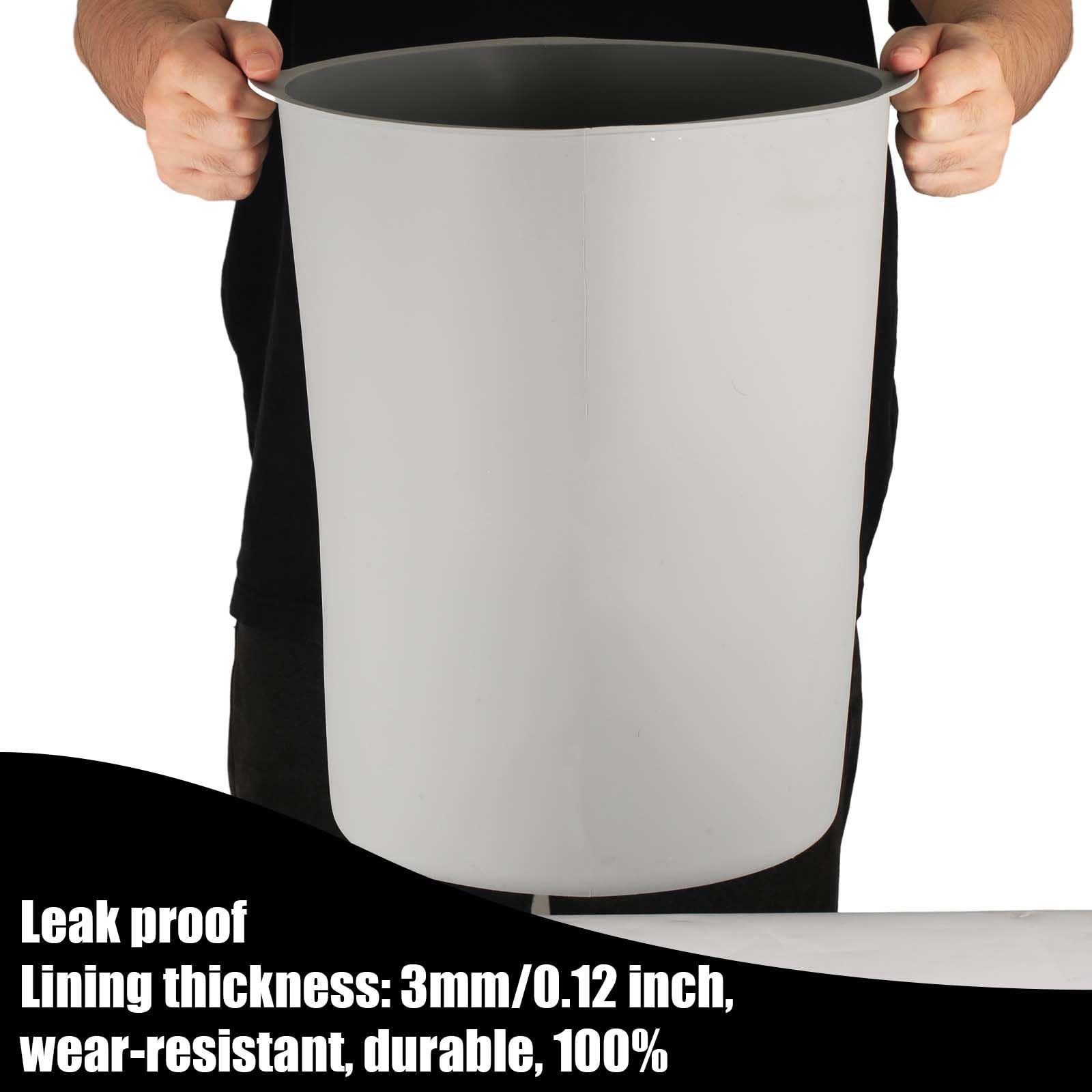 5 Gallon Bucket Liner, Silicone Rubber Bucket Saver Reusable Bucket Lining with Graduated Measurement for Concrete Paint Mix and Thinset (Grey)
