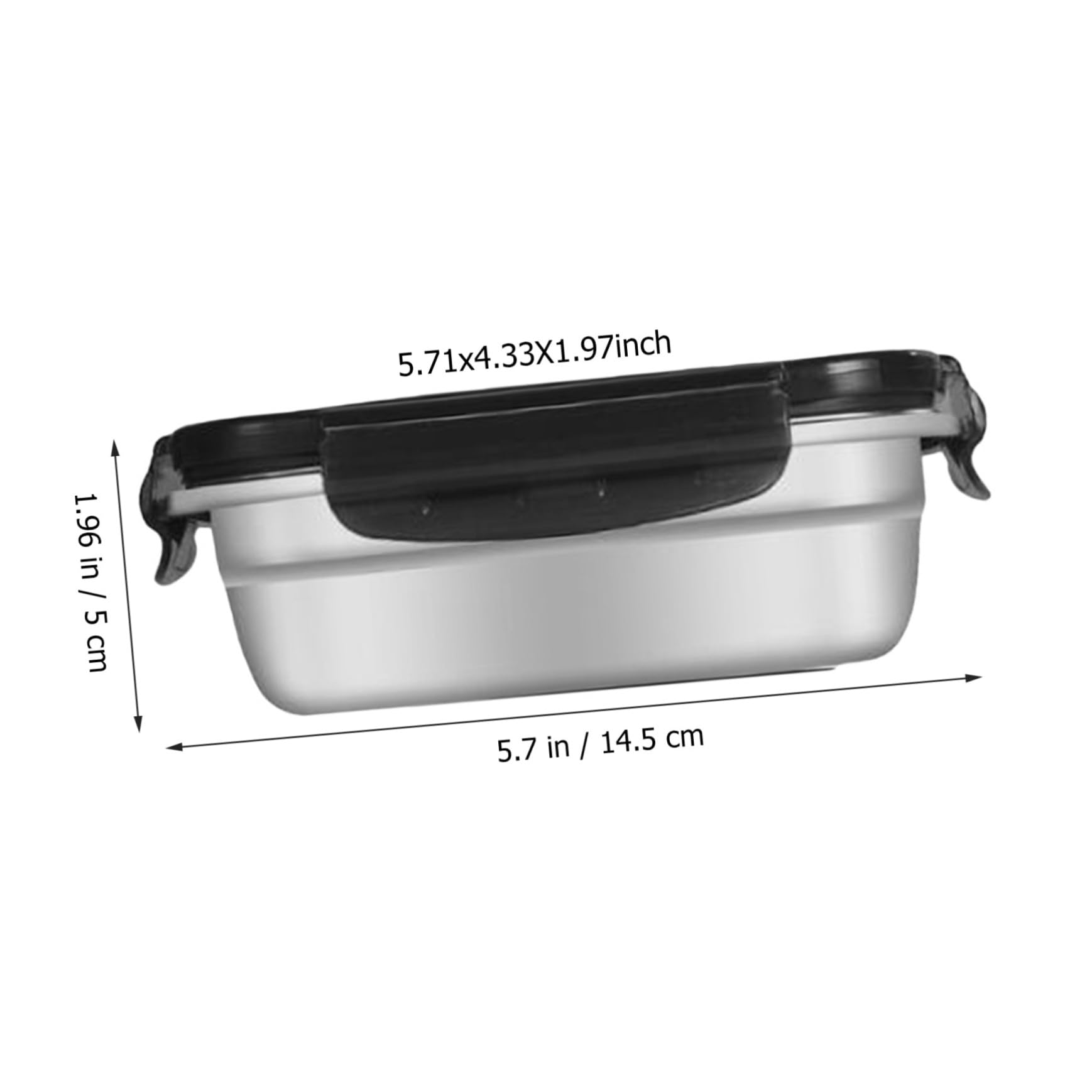 Mikinona Stainless Steel Food Storage Container with Lid Black for Fruits and Vegetables Refrigerator Storage Box and Stylish Design