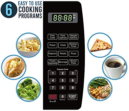 Farberware Countertop Microwave Oven 1.3 Cu. Ft. 1000-Watt with LED Display, Child Lock, Easy Clean Black Interior, Cu.Ft, Stainless Steel