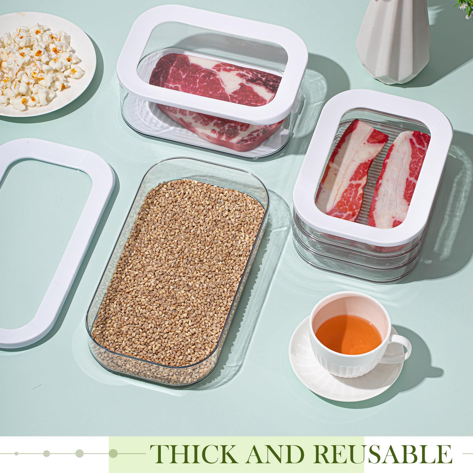 Tioncy 3 Pcs Deli Meat Container for Fridge Bacon Container for Refrigerator Stackable Food Storage Boxes with Lid Cheese Keeper Box for Fridge Airtight Deli Holder Organizer for Turkey Pantry Lunch