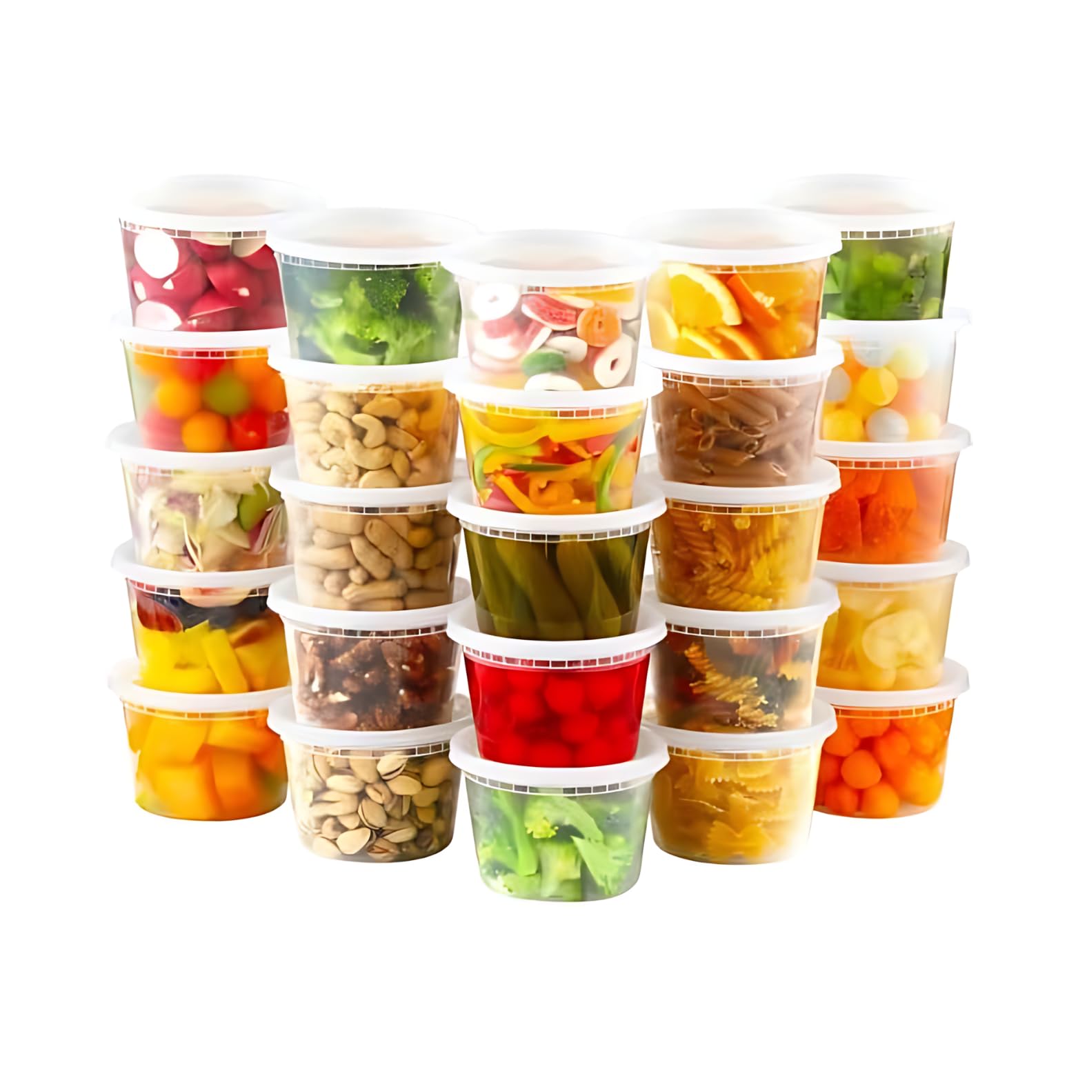 ASK WHOLESALE Food Storage Containers, 16 oz, Deli Containers With Lids: Leakproof, Microwave/Dishwasher/Freezer Safe, BPA-Free Plastic, Reusable, Ideal for Soups, Stews, Deli Foods, Pack of 80