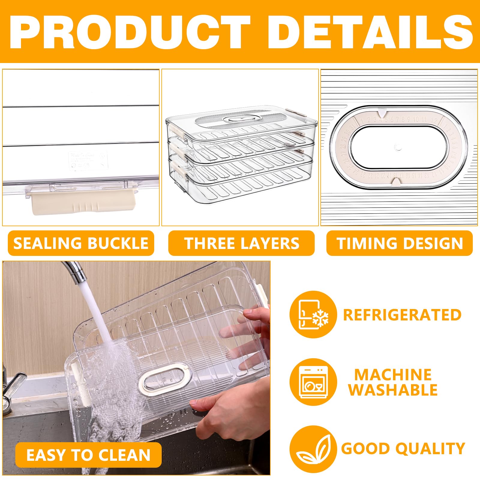 Deli Meat Container for Fridge, 3-Layer Lunch Meat Container for Refrigerator, BPA-Free Stackable Food Storage Boxes, Bacon Keeper Fridge Organization with 2 Pcs Serving Tongs for Bacon Ham Cheese