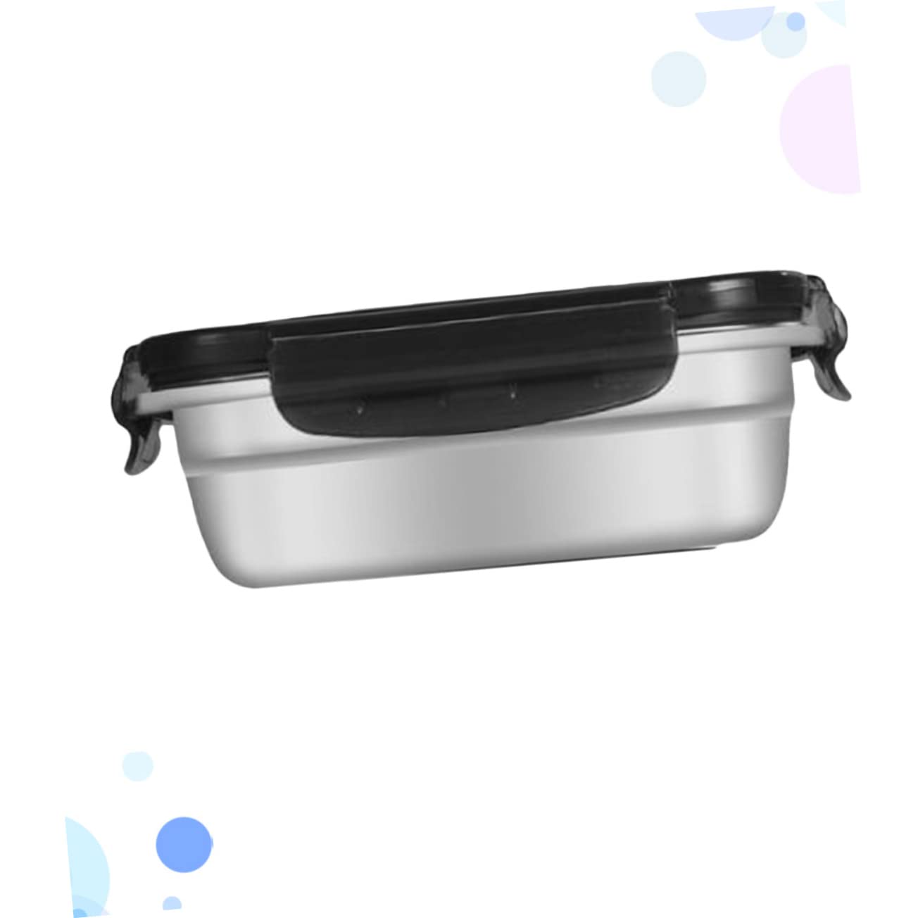 Mikinona Stainless Steel Food Storage Container with Lid Black for Fruits and Vegetables Refrigerator Storage Box and Stylish Design