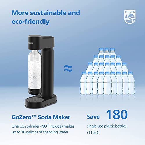 PHILIPS Sparkling Water Maker Soda Maker Soda Streaming Machine for Carbonating with 1L Carbonating Bottle, Seltzer Fizzy Water Maker, Compatible with Any Screw-in 60L CO2 Carbonator(NOT Included)