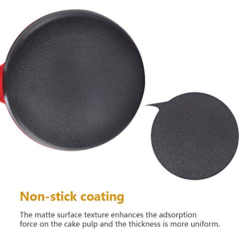Portable Electric Crepe Maker 110V 8” Household Pancake Machine with Auto Temperature Control Non-stick Crepe Pan for Pancake, Blintz, Chapati,Including Egg Beater & Batter Pot Red&Black 1Pack