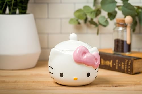 Silver Buffalo Sanrio Hello Kitty 3D Sculpted Ceramic Cookie Snack Candy Jar (X-Small)
