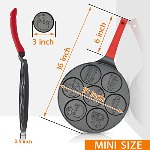 Dinosaur Pancake Maker Pan for Kids, Pancake Molds Egg Pan Waffle Maker Breakfast Nonstick Pancake Griddle Mini Pancakes Maker Machine Car Truck Dinosaur Pancake Molds for Kids