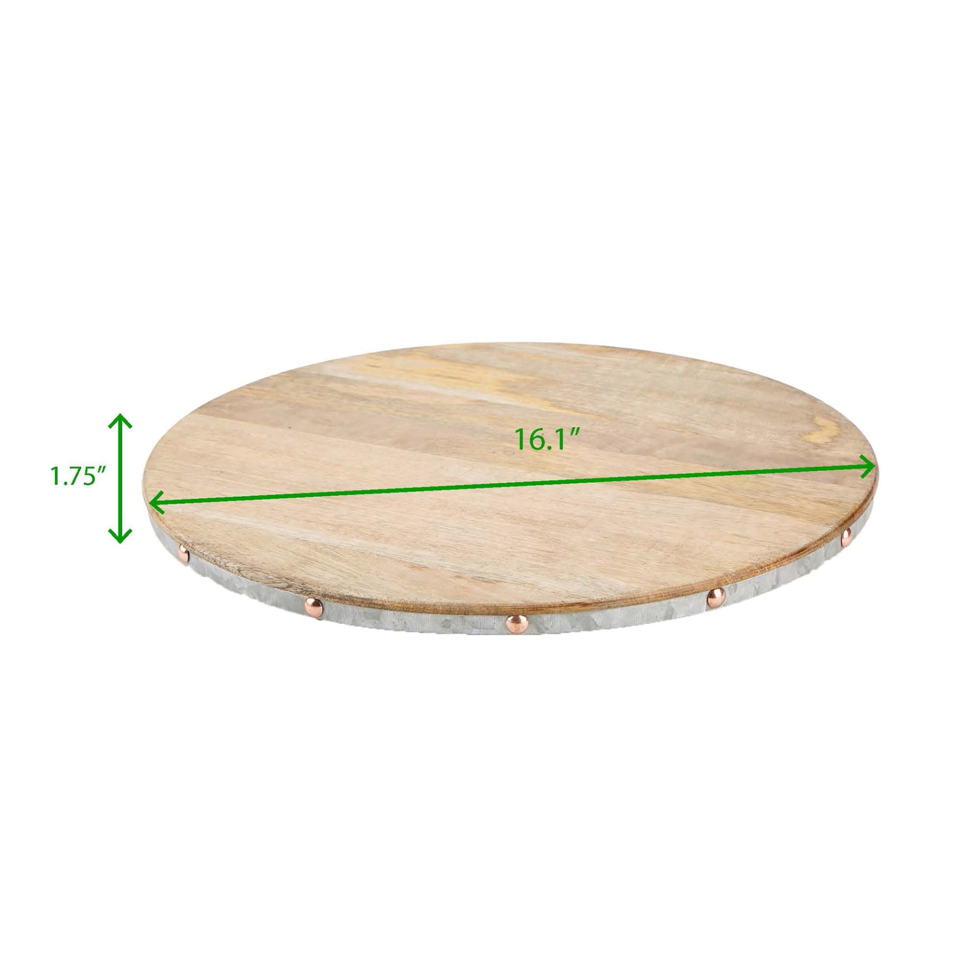 Mind Reader Wood, Wooden, Spinning Lazy Susan, Rotating Organizer, Thick Single Turntable, Brown, One Size