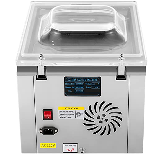 BestEquip Chamber Vacuum Sealer Machine DZ 260S Commercial Kitchen Food Chamber Vacuum Sealer, 110V Packaging Machine Sealer for Food Saver, Home, Commercial Using