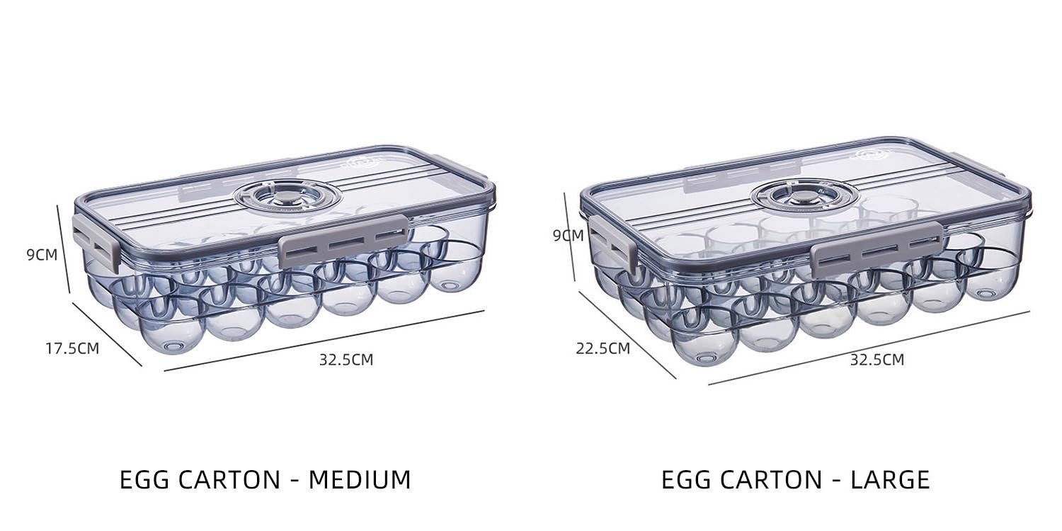 GHAZAL 8 Piece Fridge Organizer Set - Stackable Bins (Large & Small) with Egg Tray, Ghazal_fridge_containers2004-00