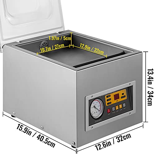 BestEquip Chamber Vacuum Sealer Machine DZ 260S Commercial Kitchen Food Chamber Vacuum Sealer, 110V Packaging Machine Sealer for Food Saver, Home, Commercial Using