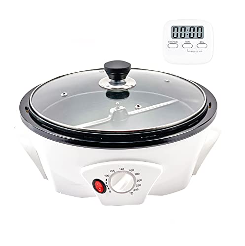 GIVEROO Household Coffee Roasters Machine with Timer 1.1lb Electric Coffee Beans Roaster 0-240℃ Non-Stick for Cafe Shop Home Use. 110V