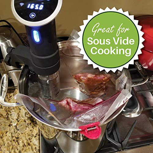 200 Quart Sized 8"X12" FoodVacBags Vacuum Sealer Storage Bags, BPA Free, Commercial Grade, easy to use - presealed on 3 sides, Better inch-per-inch value than rolls