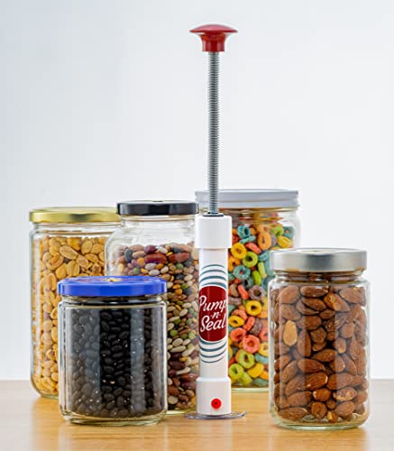 Pump-N-Seal Package #1 - Food Vacuum Sealing System | Vacuum sealing hand pump system | Seals jars, bags and bowls | Extends food freshness and taste | Compact design for easy storage | Fast and powerful vacuum | No batteries or power source required
