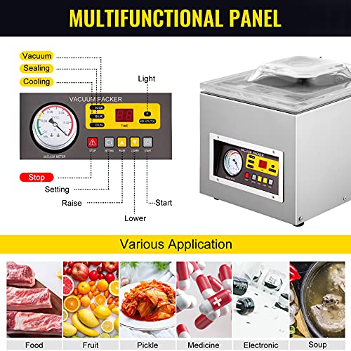 BestEquip Chamber Vacuum Sealer Machine DZ 260S Commercial Kitchen Food Chamber Vacuum Sealer, 110V Packaging Machine Sealer for Food Saver, Home, Commercial Using