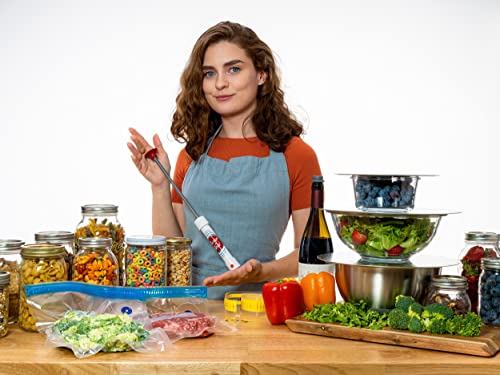 Pump-N-Seal Package #1 - Food Vacuum Sealing System | Vacuum sealing hand pump system | Seals jars, bags and bowls | Extends food freshness and taste | Compact design for easy storage | Fast and powerful vacuum | No batteries or power source required