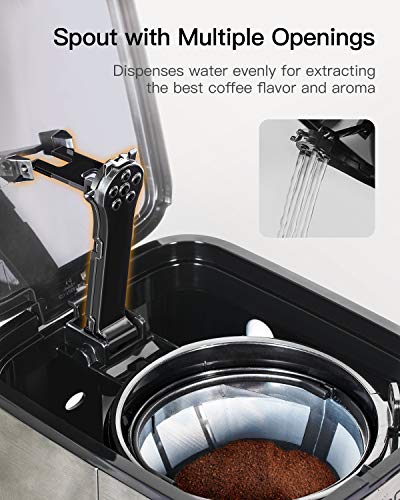 Boly Coffee Maker with Thermal Carafe 8 Cup, Programmable Coffee Maker Drip with Timer and Coffee Pot, Automatic Coffee Machine Includes Reusable Filter