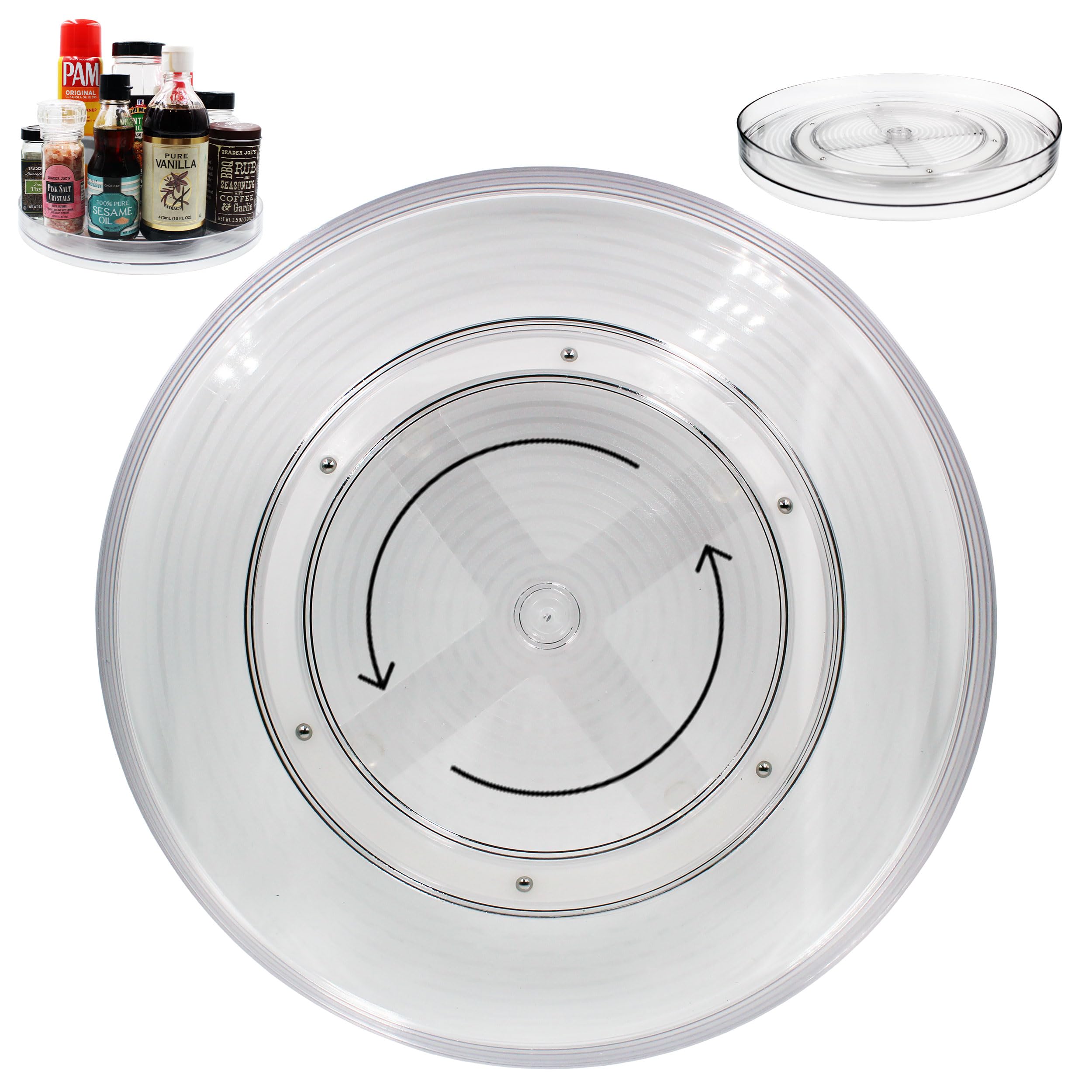 Simple Design Lazy Susan Organizer – Kitchen Cabinet Organizer – Heavy Duty Plastic – Multifunctional and Practical Design – Ideal for Kitchen, Under Sink, Bathroom (1 Pack)