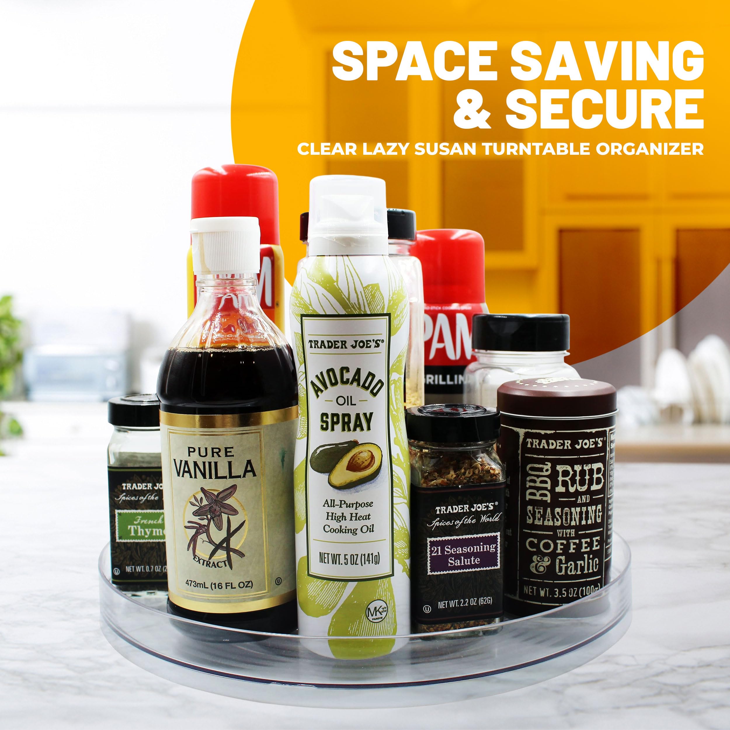 Simple Design Lazy Susan Organizer β Kitchen Cabinet Organizer β Heavy Duty Plastic β Multifunctional and Practical Design β Ideal for Kitchen, Under Sink, Bathroom (1 Pack)
