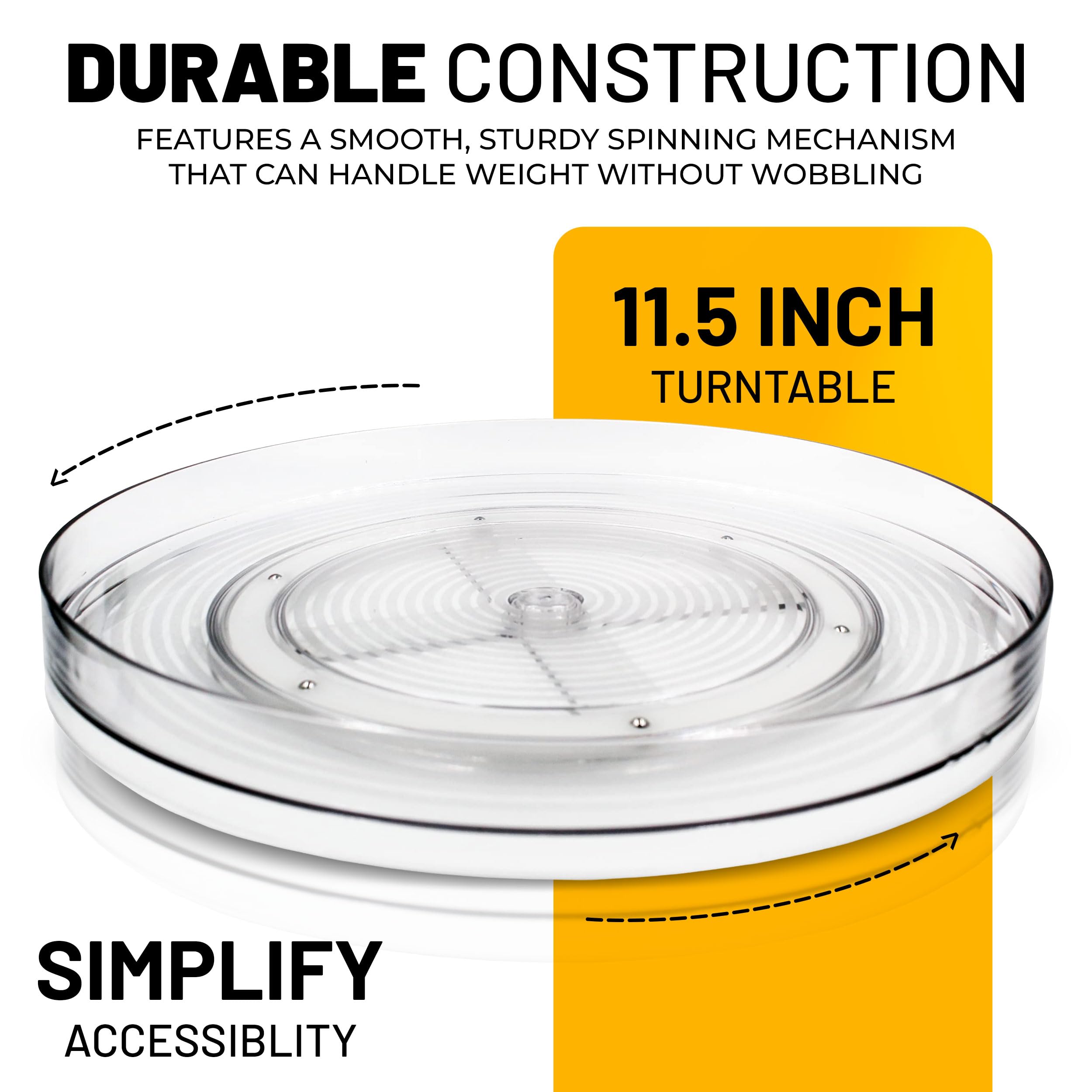 Simple Design Lazy Susan Organizer β Kitchen Cabinet Organizer β Heavy Duty Plastic β Multifunctional and Practical Design β Ideal for Kitchen, Under Sink, Bathroom (1 Pack)