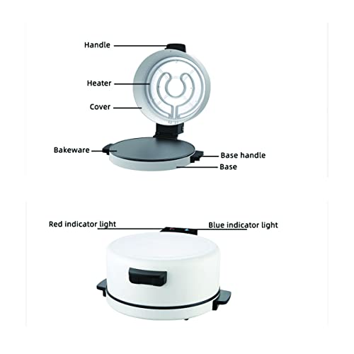 Pizza Maker - Electric Nonstick Boiler - Countertop Pizza & Quesadilla Oven, Pita Bread, Cookware, Red Pizza Maker