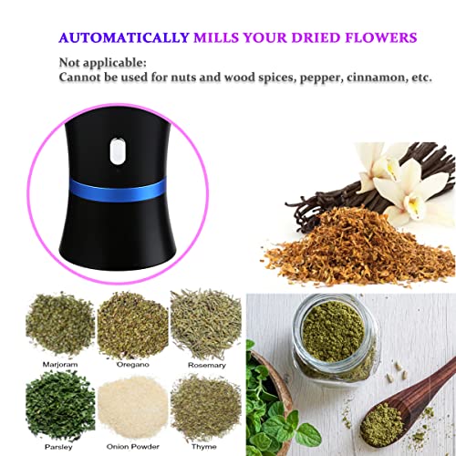 Sunseeke Electric Herb Grinder, Compact for Flower Buds, USB-Rechargeable, 2pcs Glass Herb Jars - Ideal for Everyday Carry