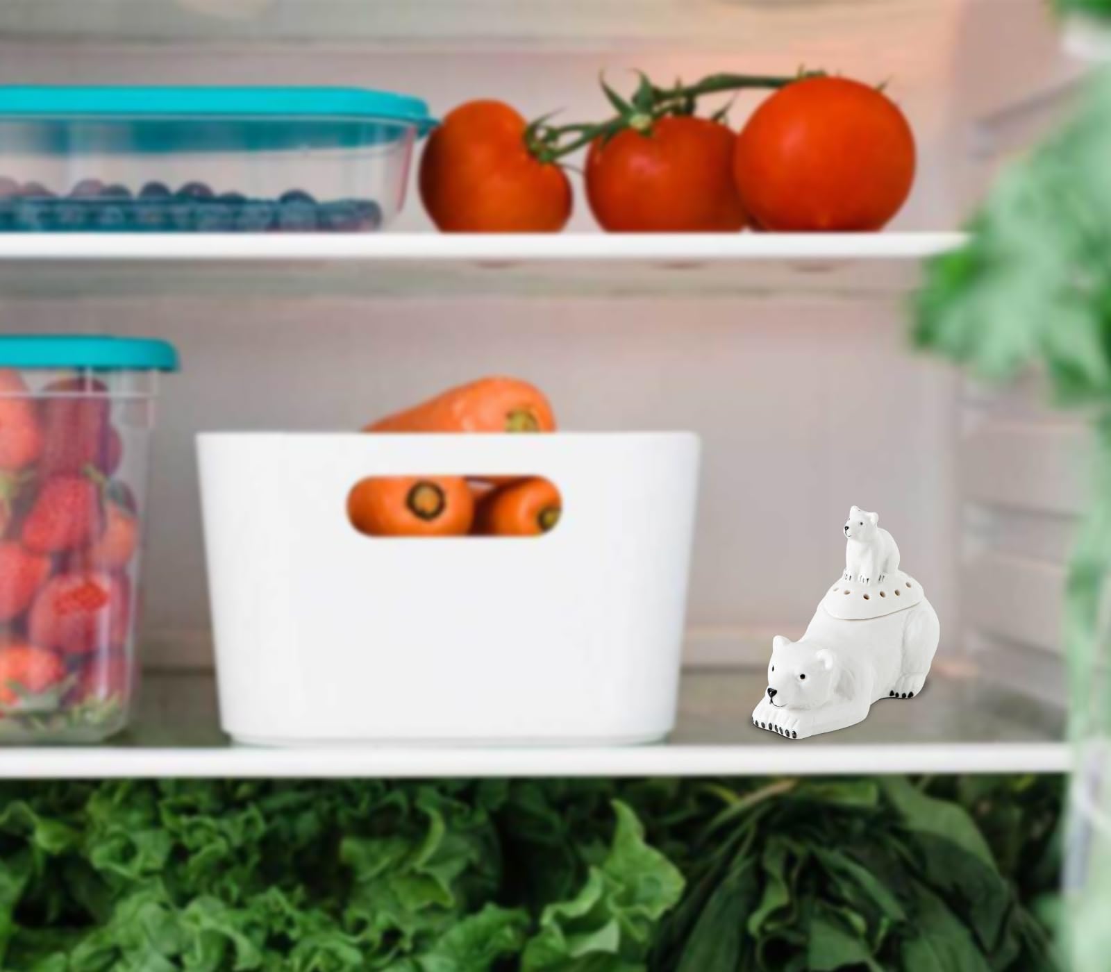 dgudgu Bear Baking Soda Container Ceramic Baking Soda Holder For Fridge Cute Kitchen Gadgets Baking Soda Fridge Holder For Eliminating Fridge And Freezer Odor