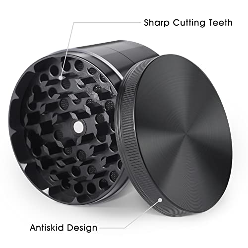 ATOYSKPX Spice Grinder 2.5 Inch, Large Grinder (Black)