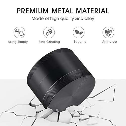 ATOYSKPX Spice Grinder 2.5 Inch, Large Grinder (Black)