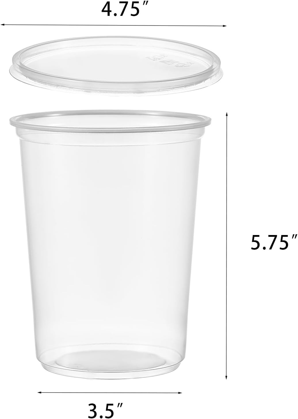 Jaluxing [42 Sets - 32 oz. Plastic Deli Food Storage Soup Togo Containers With Airtight Lids Clear Disposable Takeout Quart Container (Formerly FULING)