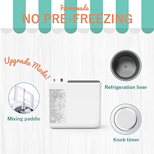 swicifii Ice Cream Maker with automatic cooling system,soft serve ice cream machine,yogurt maker, Gelato,Sorbet, White 9inchx6.5inchx7.5inch XWDS-BQLJ XWDS-BQLJ-W