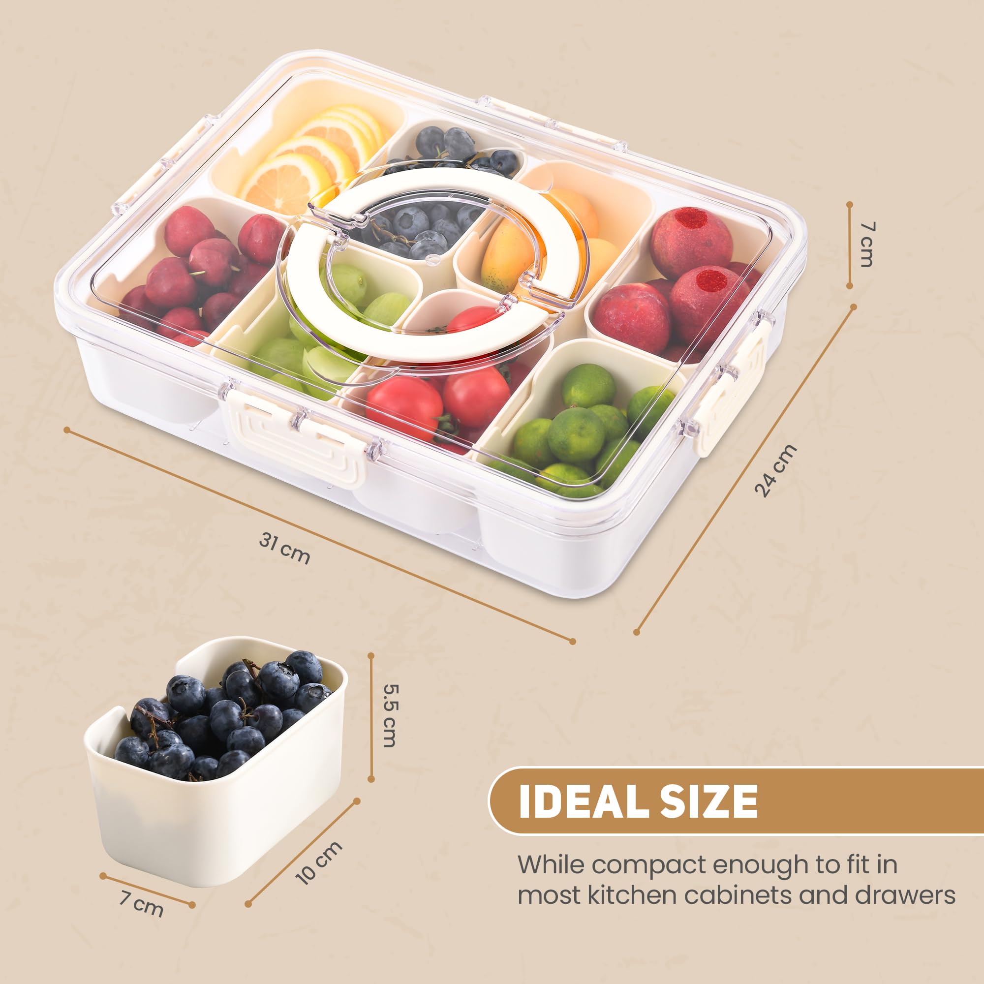 ๐ ๐๐จ๐ฆ๐ฉ๐๐ซ๐ญ๐ฆ๐๐ง๐ญ๐ฌ Divided Serving Tray with Lid and Handle, ๐๐ข๐ฌ๐ก๐ฐ๐๐ฌ๐ก๐๐ซ ๐๐๐๐ Snackle Box Charcuterie Container , Fruit Storage Containers|๐๐ง๐๐๐ค ๐๐จ๐ฑ ๐๐จ๐ง๐ญ๐๐ข๐ง๐๐ซ