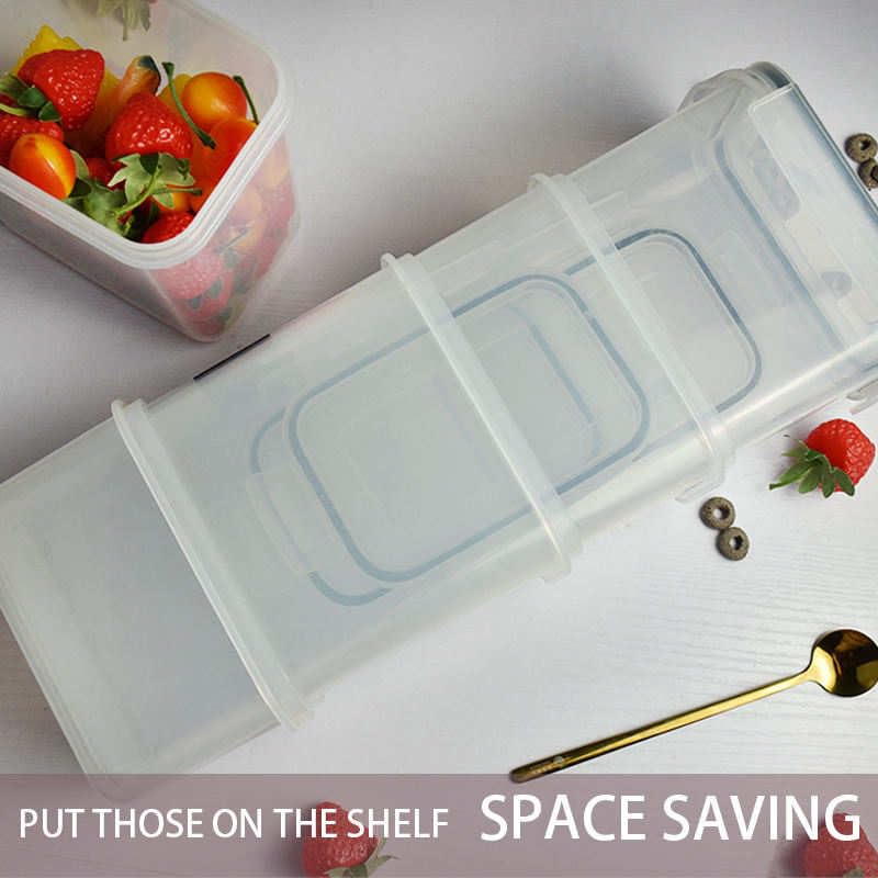 Generic Food Storage Container Set, 14 Pieces, Airtight with Lids & Labels, BPA Free Plastic for Kitchen Pantry Organization, Clear, AFF002