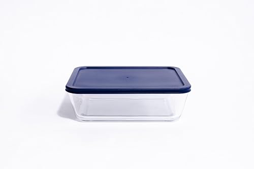 DURA LIVING 4-Piece Glass Food Storage Container (2 Containers + 2 Lids) | 11-Cup Rectangular, Leakproof | Microwave, Freezer, Oven & Dishwasher Safe | Ideal for Meal Prep & Pantry Organization