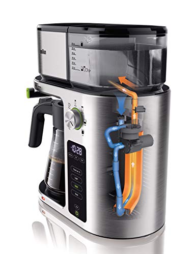 Braun MultiServe Coffee Machine 7 Programmable Brew Sizes / 3 Strengths + Iced Coffee, Glass Carafe (10-Cup), Stainless Steel, KF9070S